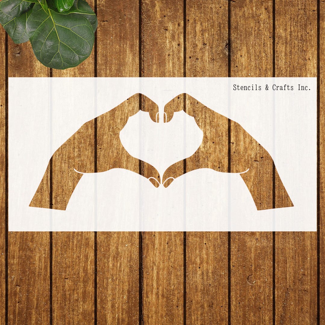 HEART HANDS STENCIL, Hands Template, Craft, Hand Heart Stencil ...