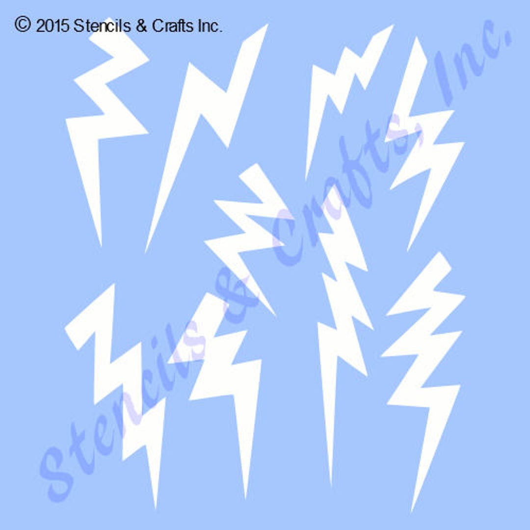 LIGHTNING BOLT STENCIL, Lightning Template, Thunderbolt Stencil ...