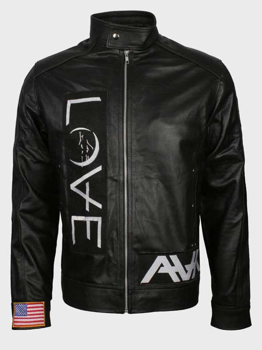 Men's Black Leather Love Jacket Tom Delonge Angels and Airwaves ...