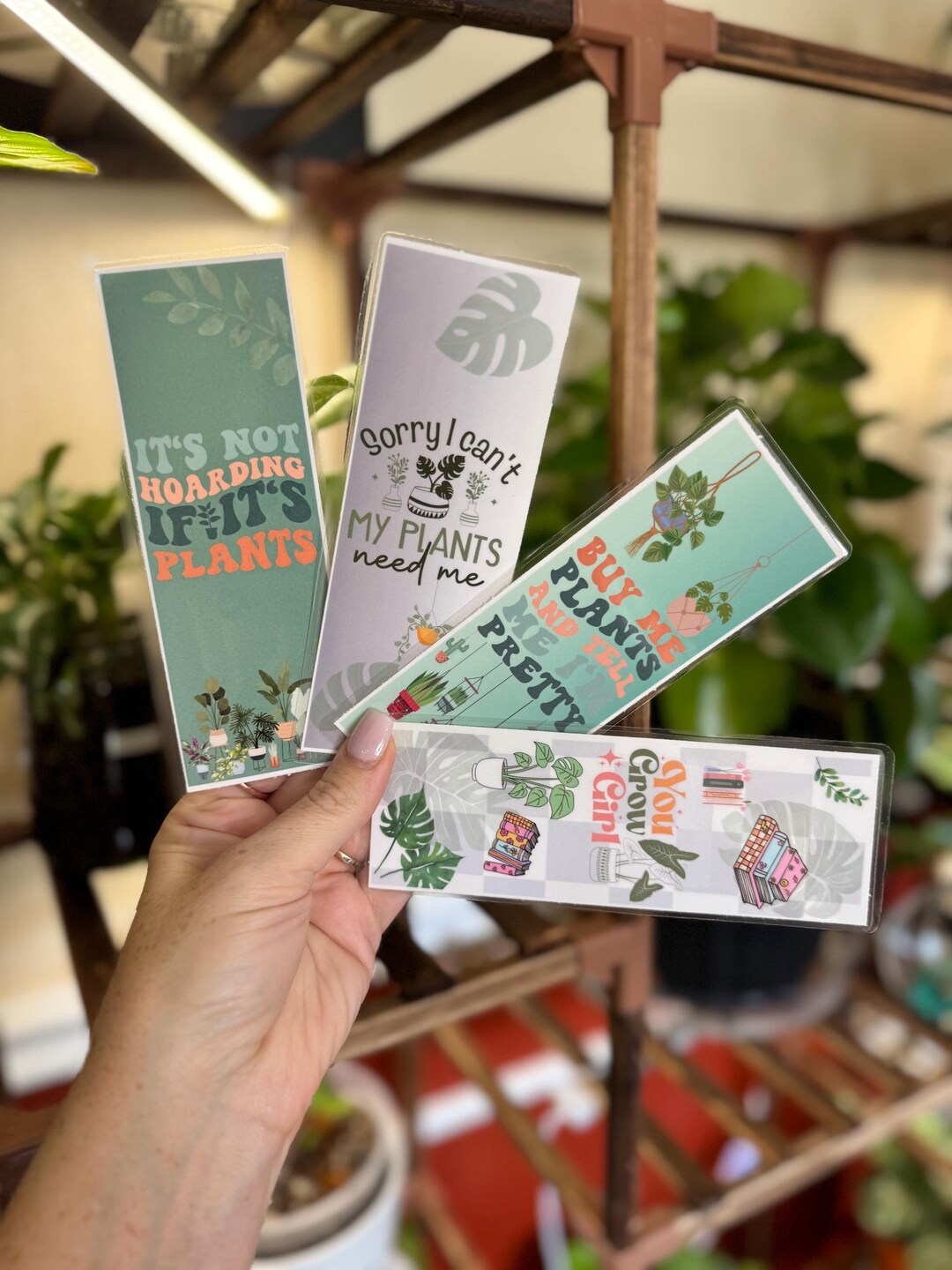 Bookish Plant Bookmarks: Retro Houseplant Lover Gift - Etsy