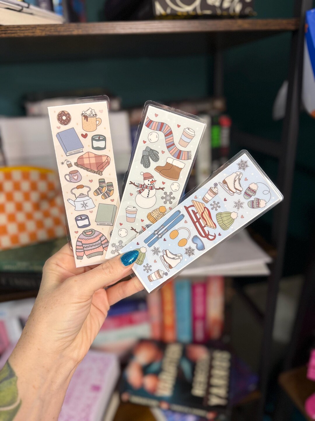 Cute Winter Christmas Bookish Bookmarks | Girly Winter Christmas ...