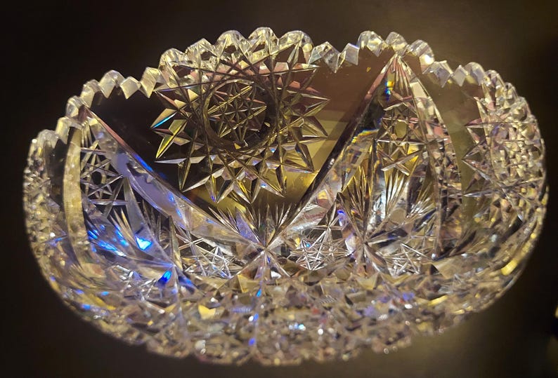 Handcrafted ABP American Brilliant Raymond Cut Glass Crystal Shallow ...