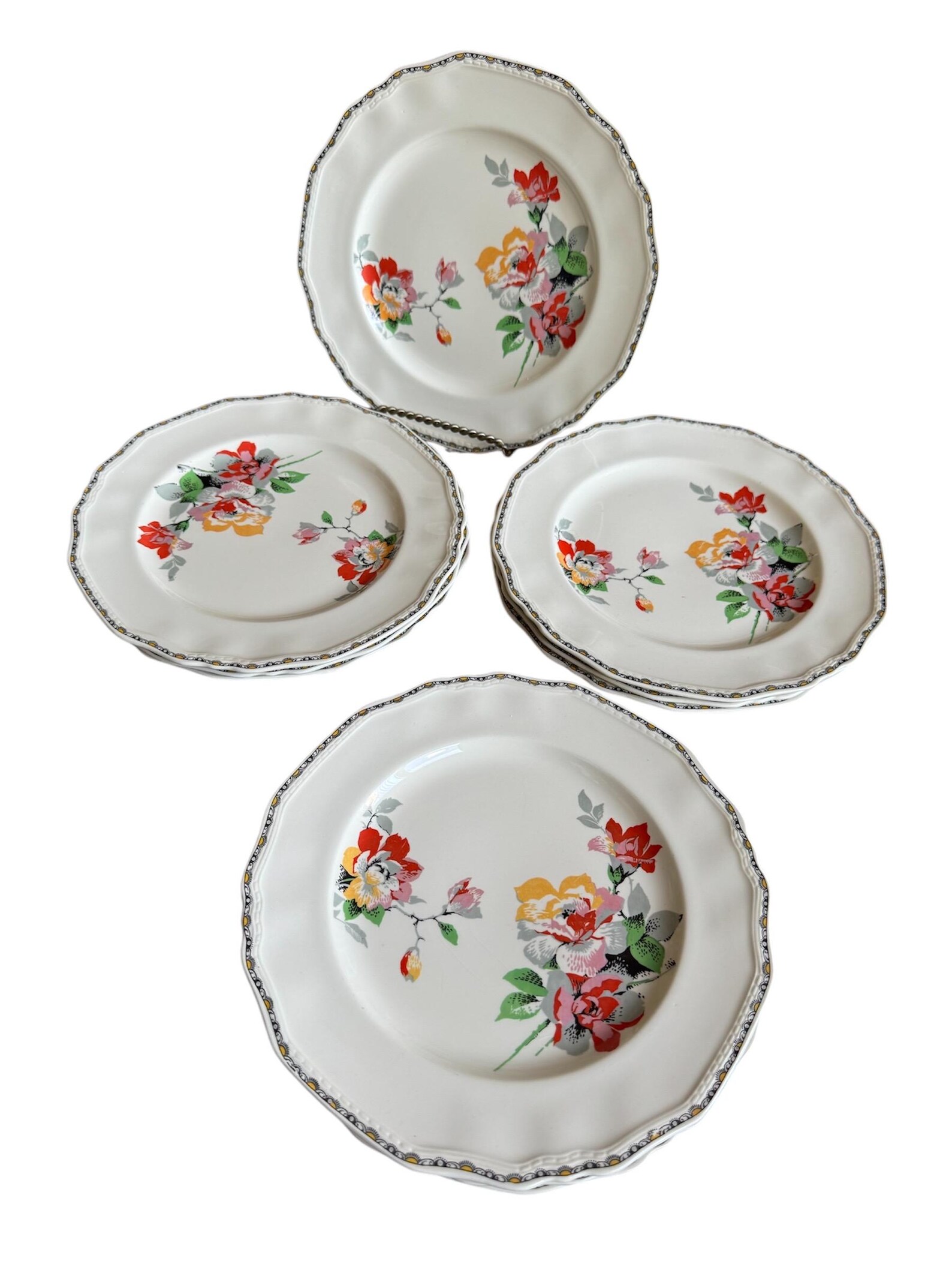 Alfred Meakin Cambridge Salad Plates - Set of 10 Floral Porcelain (9 ...
