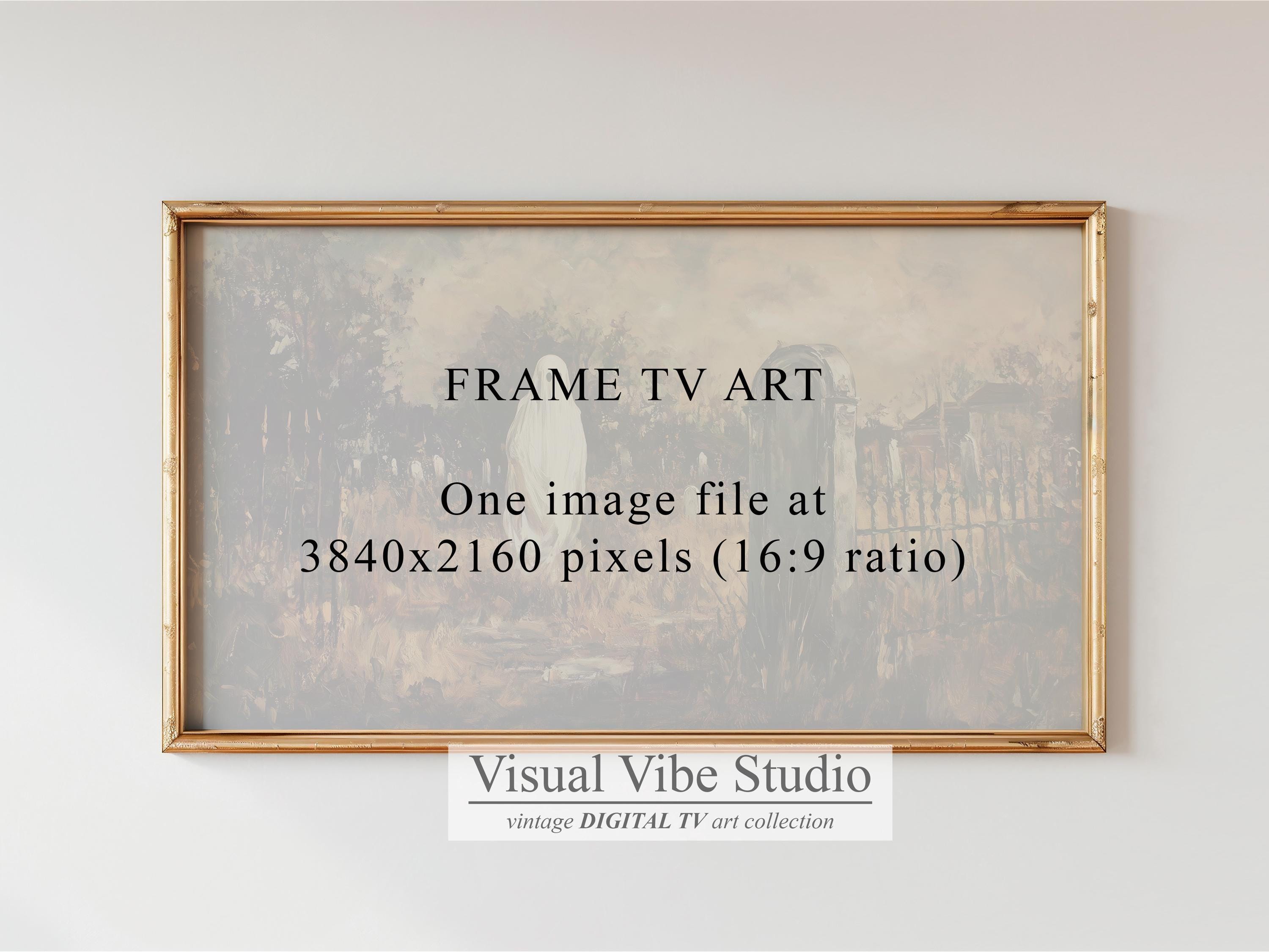 Vintage Gothic Mansion Etching Haunted House Frame TV Art Detailed ...