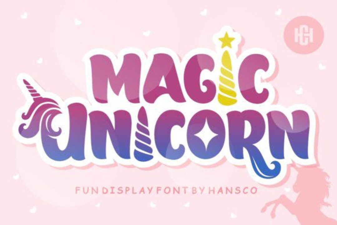 Magic Unicorn Font, Cute Fantasy Typeface, Digital Download for Cricut ...