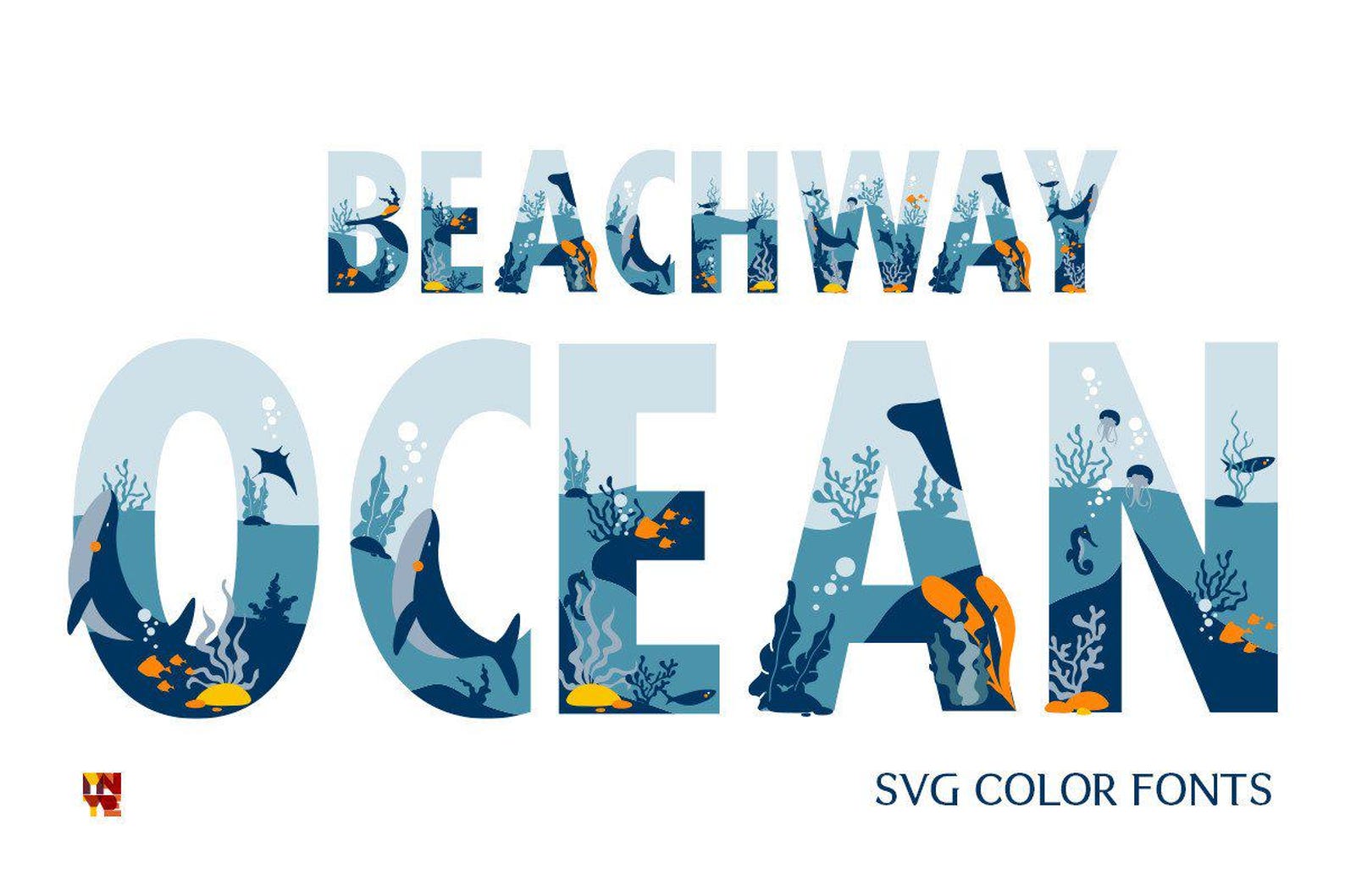 Beachway Ocean Font, Tropical Handwritten Typeface, Digital Download ...