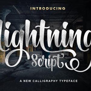 Lightning Script Font, Stylish Brush Script, Digital Download for ...