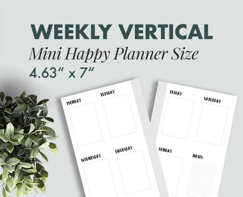 Mini Happy Planner Vertical Weekly Planner Printable Undated - Etsy