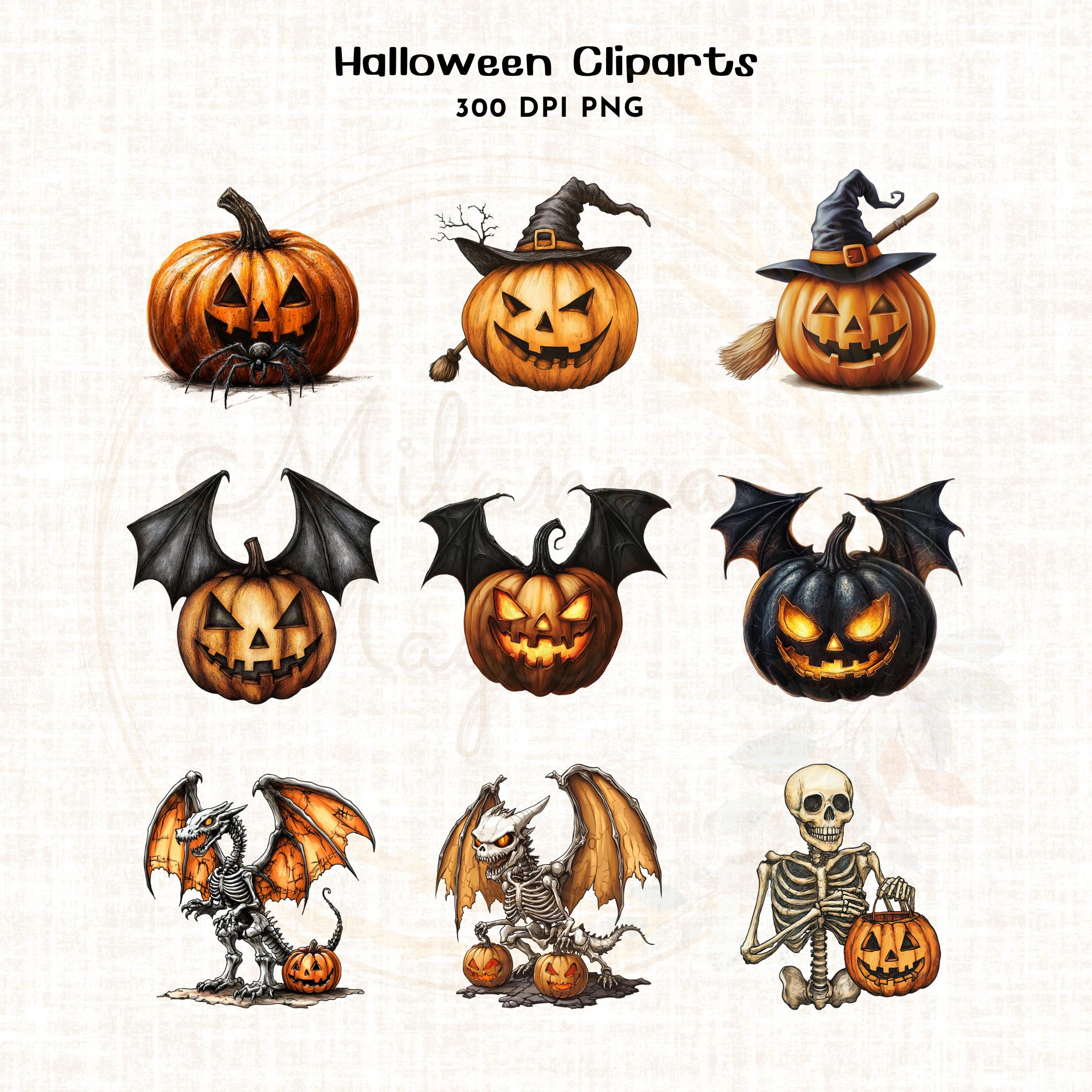Spooky Halloween Clipart Set | Watercolor Graphics | Haunted House ...