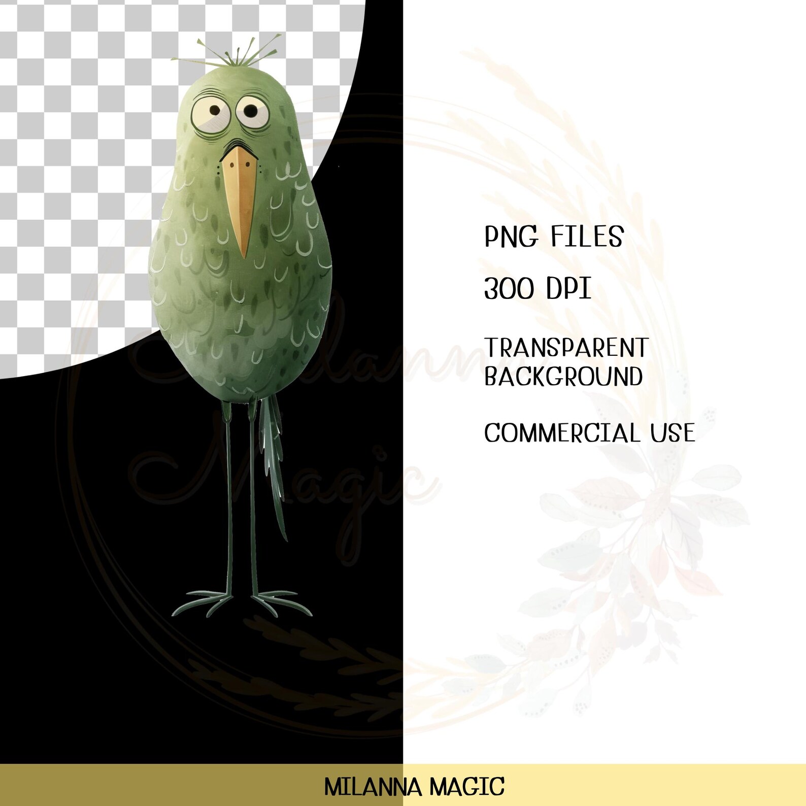 Whimsical Quirky Birds Clipart Set | Cartoon Style Illustrations for ...