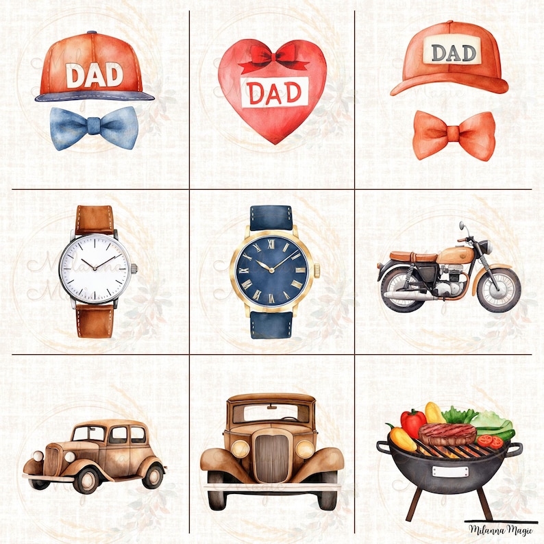 Father’s Day Clipart Bundle PNG | Dad and Kid Clipart | 53 Dad Life ...
