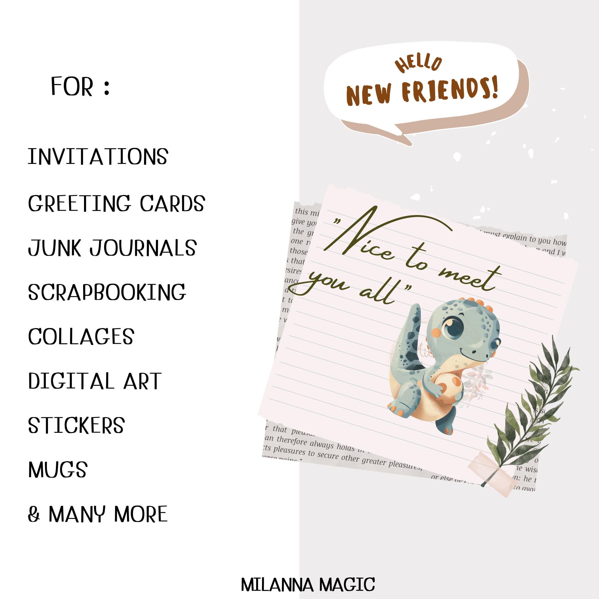 Cute Dinosaur Clipart Set | Adorable Baby Dino Illustrations for Kids ...