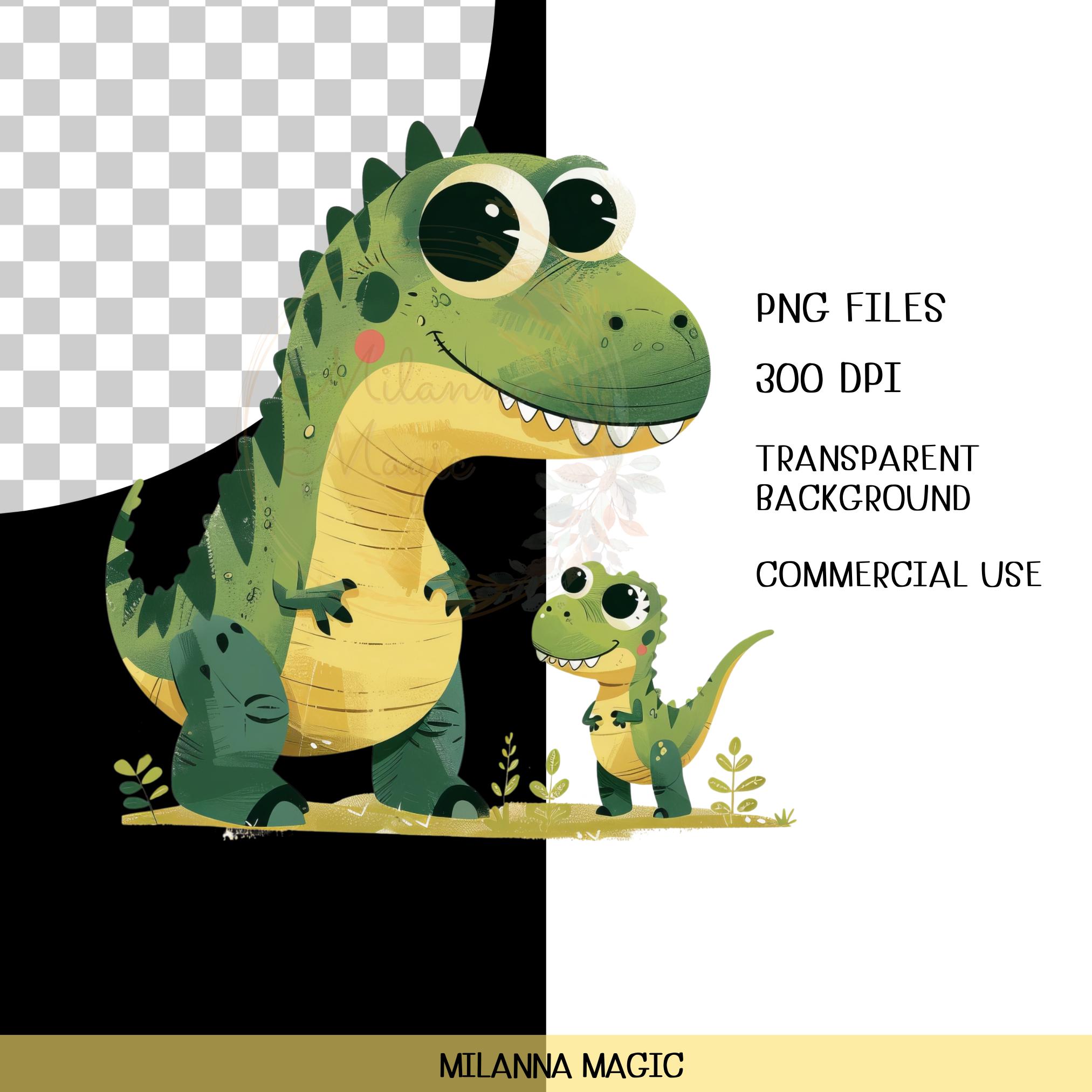 Cute Dinosaur Clipart Set | Adorable Baby Dino Illustrations for Kids ...