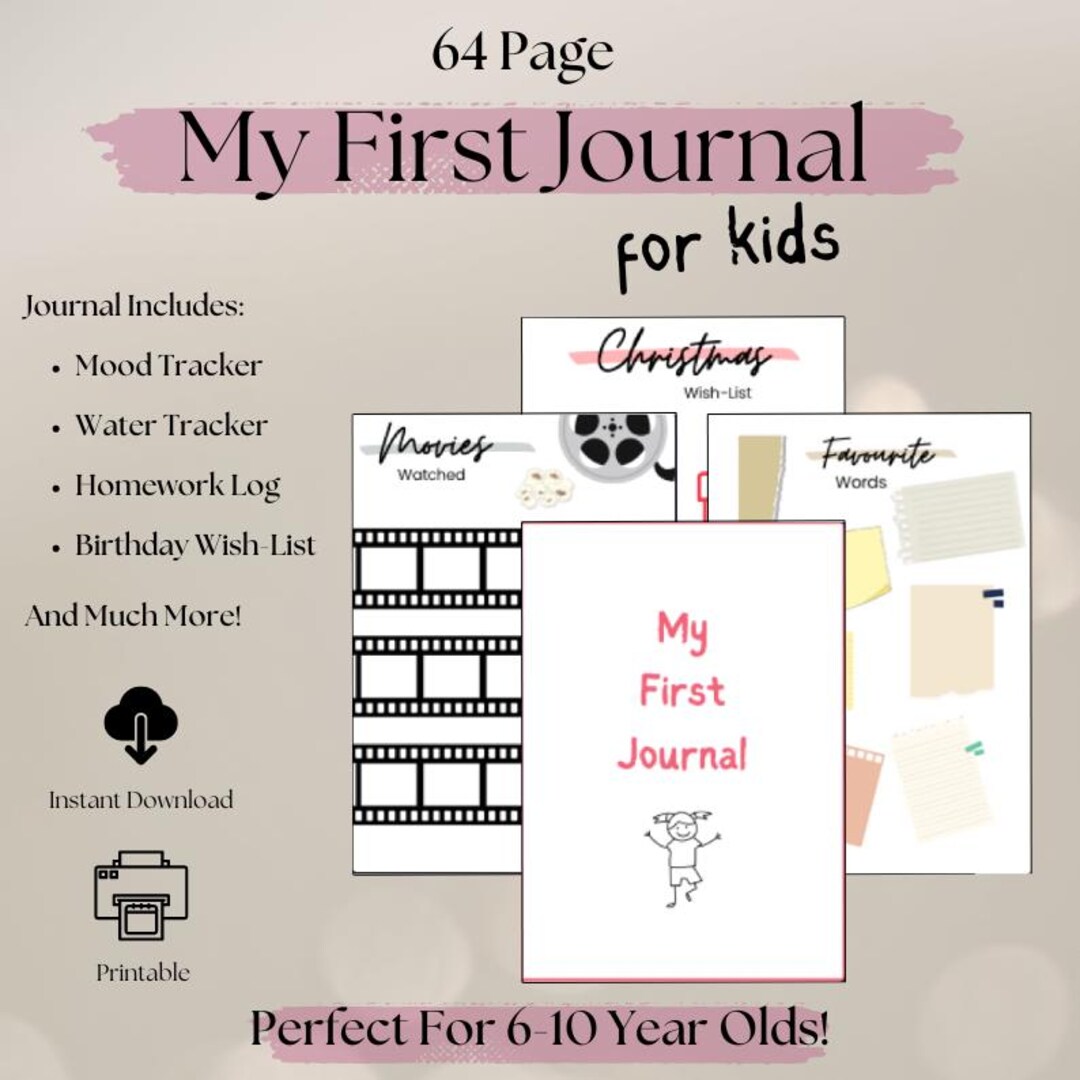 Kids Journal Printable and Digital, My First Journal PDF for iPad ...