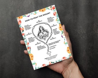 Kids Rosary Guide, Printable Rosary Card, Catholic Prayer Card ...