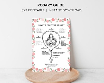 Kids Rosary Guide, Printable Rosary Card, Catholic Prayer Card ...