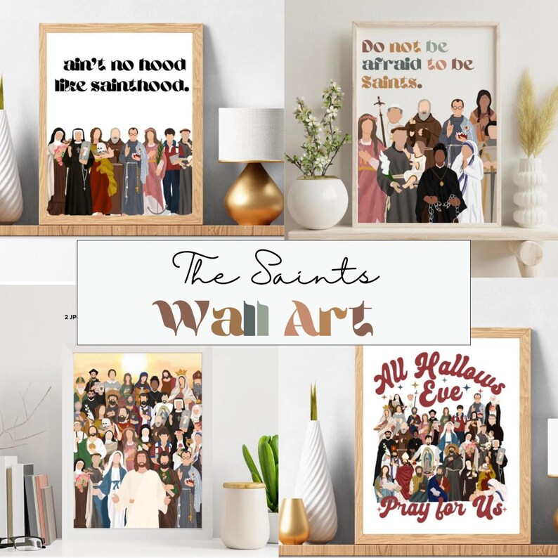 Catholic Wall Art Bundle, Catholic Poster Set, Catholic Art, Catholic ...