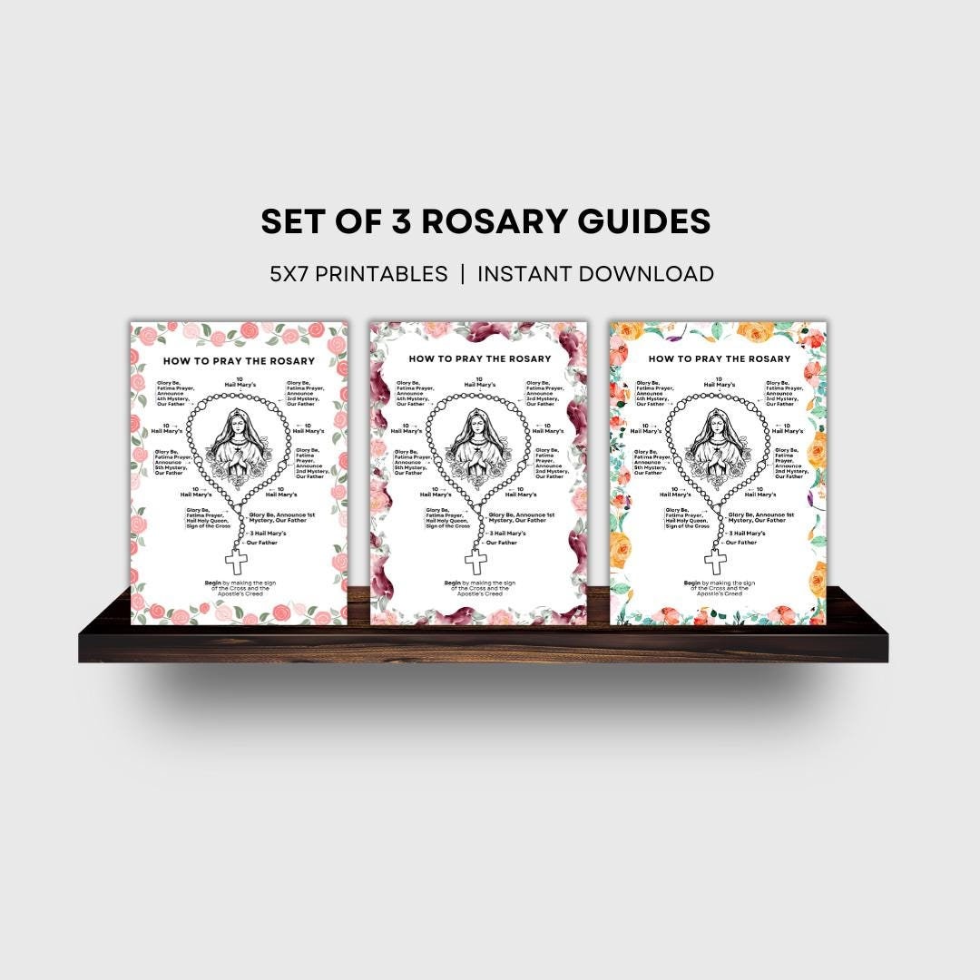 Kids Rosary Guide, Printable Rosary Card, Catholic Prayer Card ...