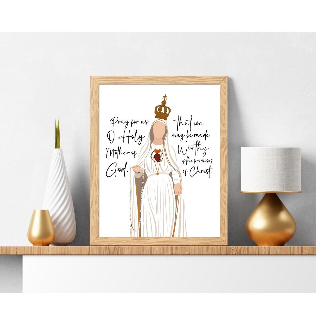 Marian Art, Catholic Wall Art, Our Lady of Fatima, Catholic Prayer ...