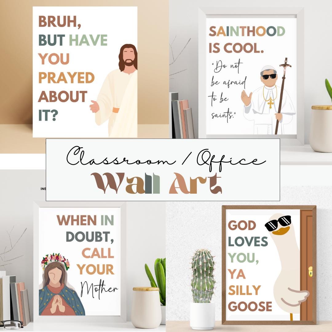 Catholic Wall Art Bundle, Catholic Poster Set, Catholic Art, Catholic ...