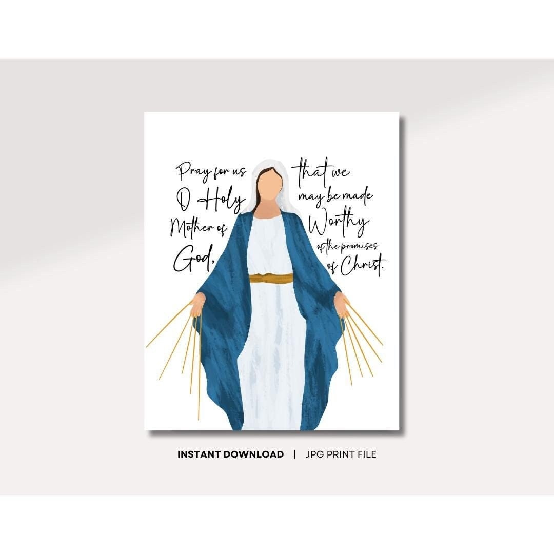 Marian Art, Catholic Wall Art, Catholic Prayer, Catholic Poster ...