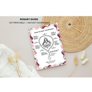 Kids Rosary Guide, Printable Rosary Card, Catholic Prayer Card ...