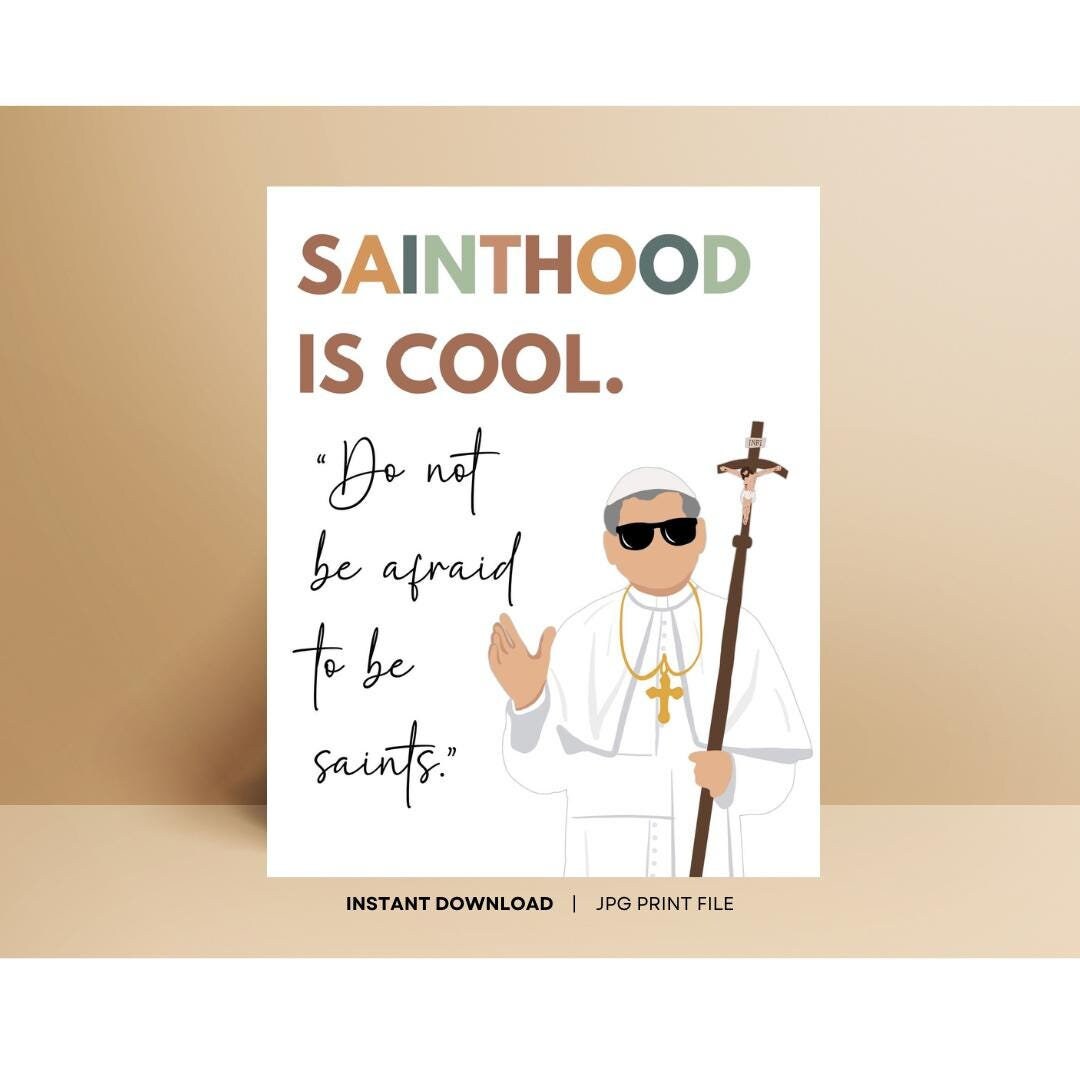 Funny JPII Catholic Saint Poster, Funny Catholic Classroom Poster ...