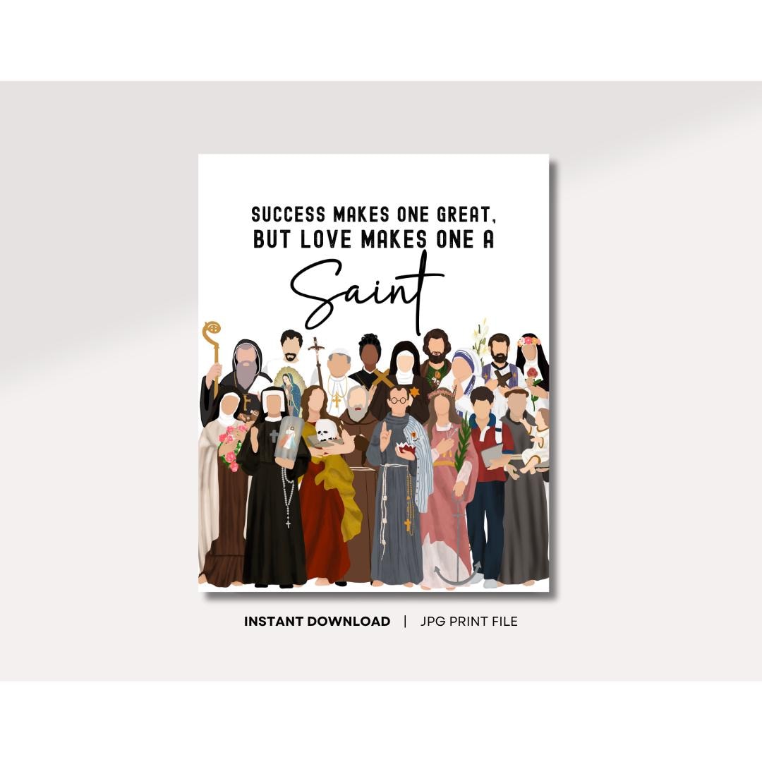 Catholic Saint Wall Art, Catholic Classroom Poster Set, Saint Quote ...
