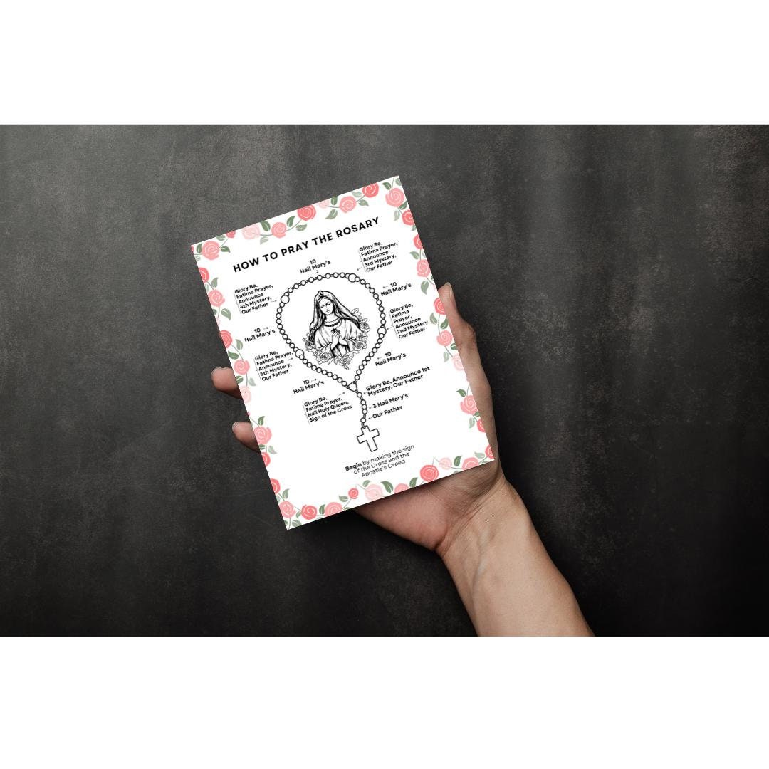Kids Rosary Guide, Printable Rosary Card, Catholic Prayer Card ...
