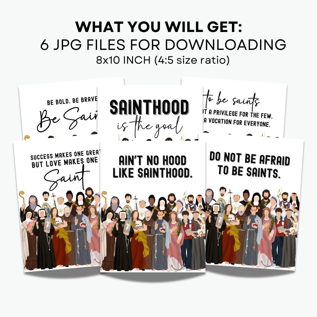 Catholic Saint Wall Art, Catholic Classroom Poster Set, Saint Quote ...