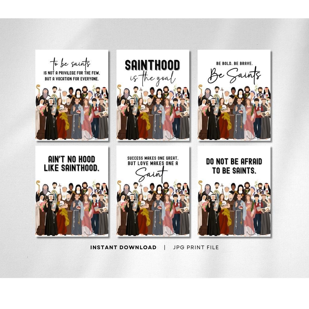Catholic Saint Wall Art, Catholic Classroom Poster Set, Saint Quote ...