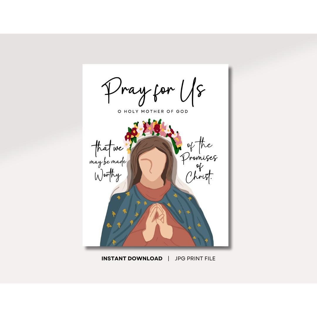 Marian Art, Catholic Wall Art, Virgin Mary Art, Catholic Prayer ...