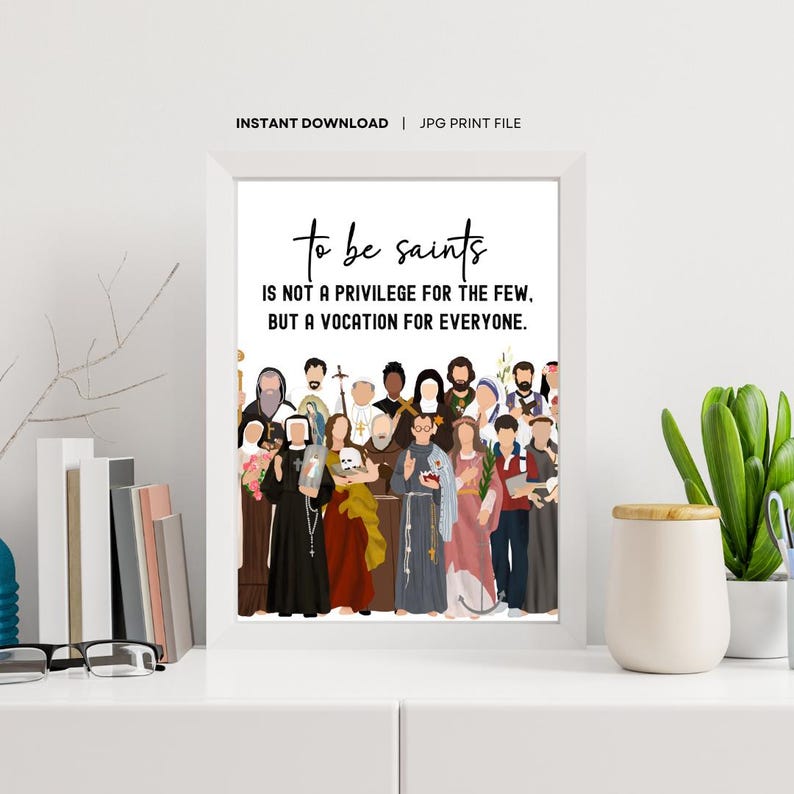 Catholic Saint Wall Art, Catholic Classroom Poster Set, Saint Quote ...