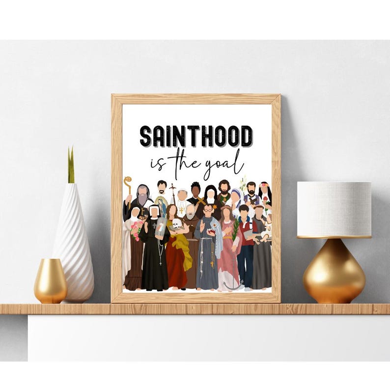 Catholic Saint Wall Art, Catholic Classroom Poster Set, Saint Quote ...