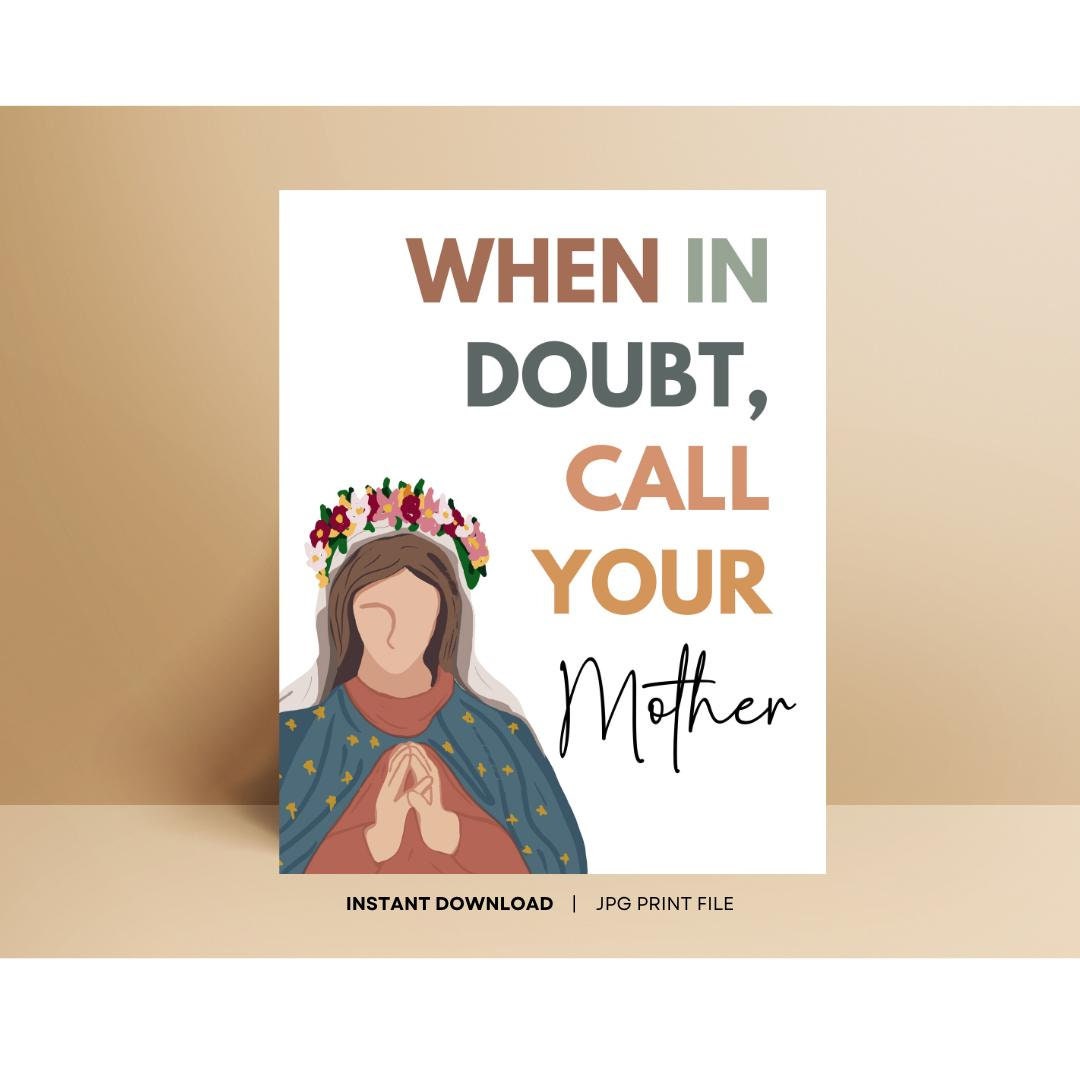 Mother Mary Poster, Catholic Classroom Poster, Catholic Wall Art ...