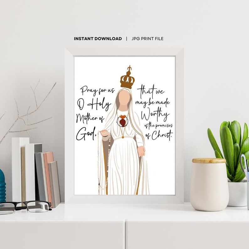 Marian Art, Catholic Wall Art, Our Lady of Fatima, Catholic Prayer ...
