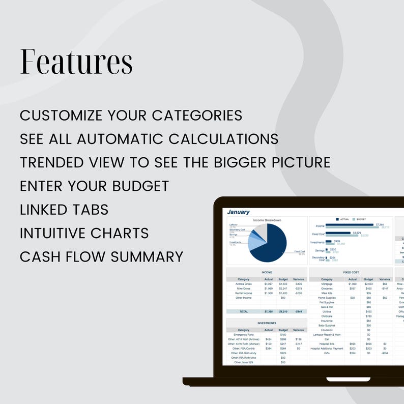 Simple Annual & Monthly Budget Planner | Google Sheets Template | Easy ...