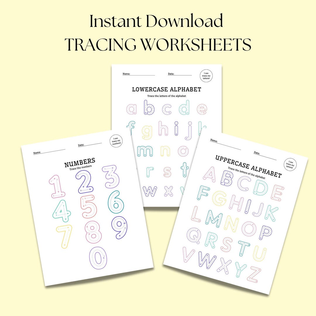 Letter Tracing Worksheet Number Tracing Worksheet Preschool Activity ...