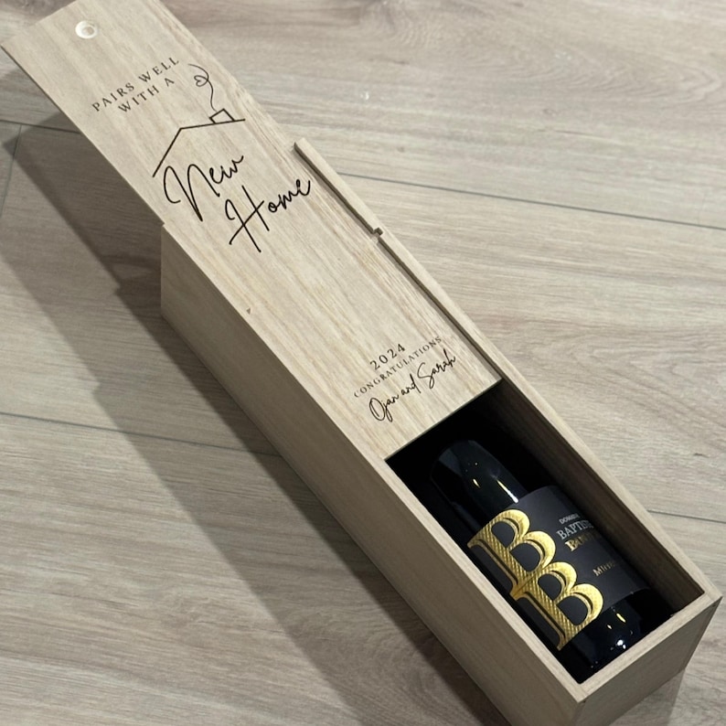 Personalized Wine Box Engraved Wood, Laser Cut Acrylic, Custom Gift ...