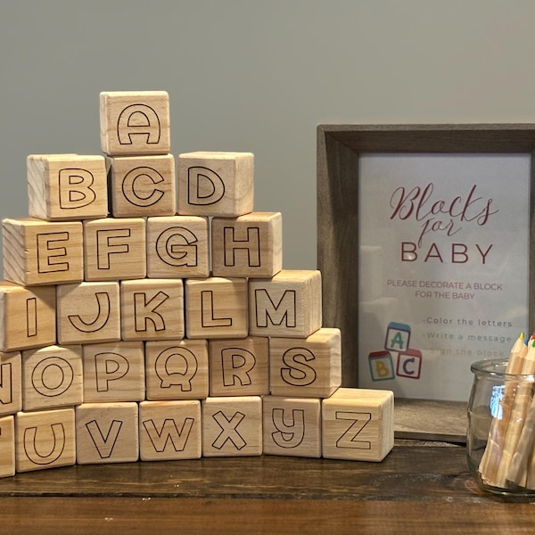 Baby Shower Blocks - Etsy