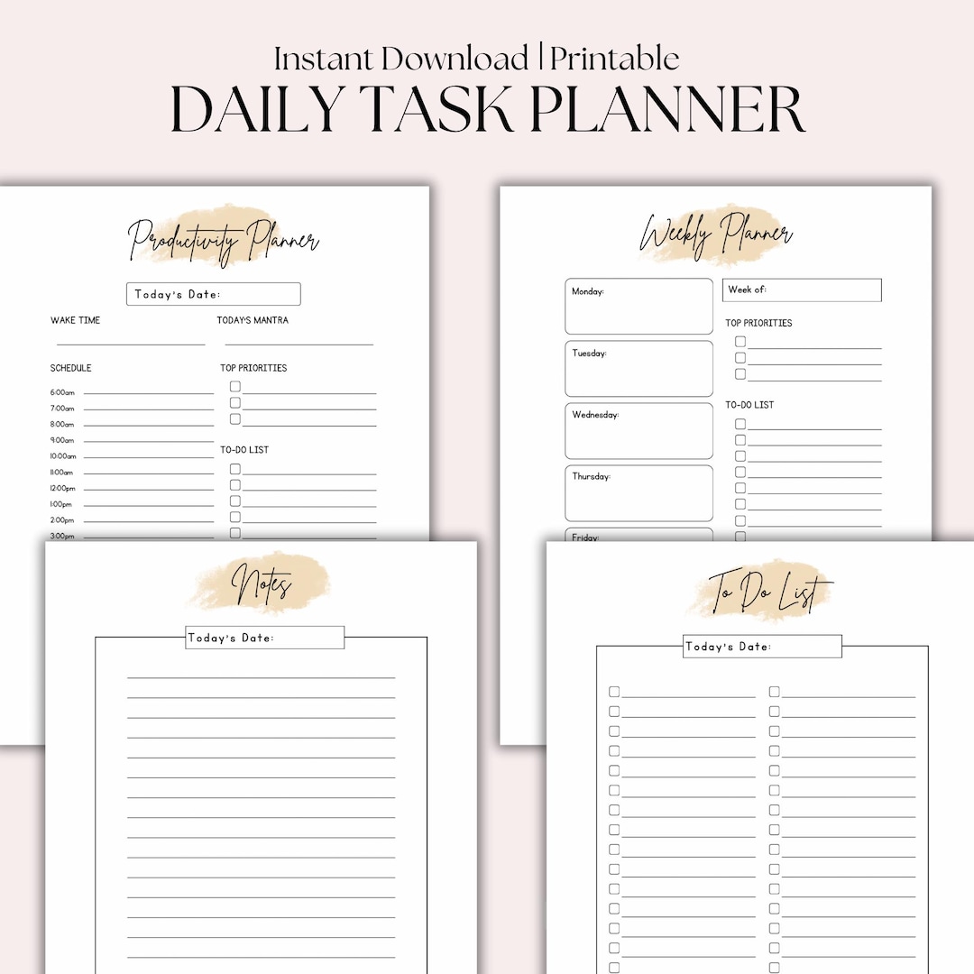 Printable Planner Bundle: Daily, Weekly, To-do List (instant Download ...
