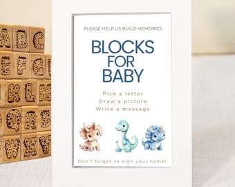 Decorate a Block Baby Shower Sign, Baby Shower Blocks Activity ...