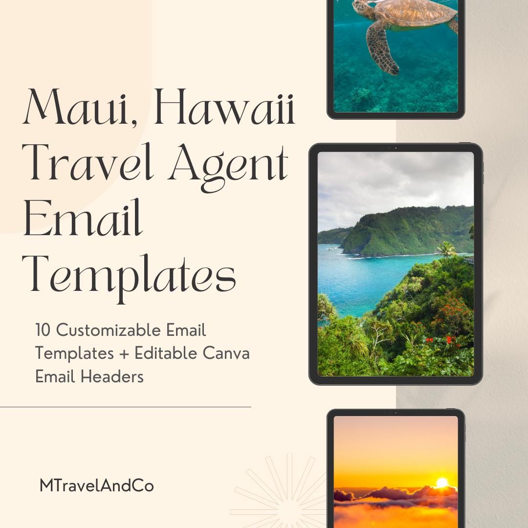 Maui, Hawaii Travel Agent Done for You Email Templates With Canva Email ...