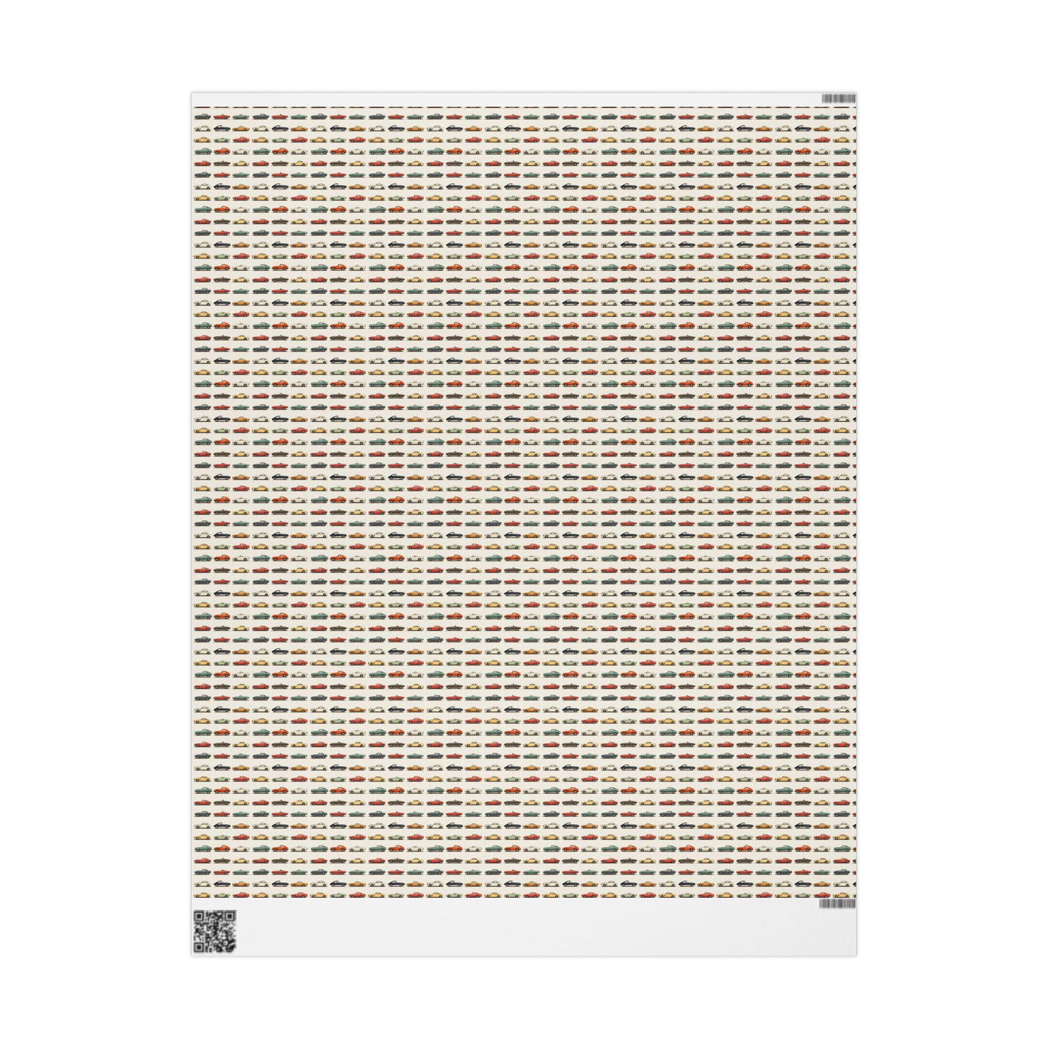 Vintage Sports Cars Wrapping Paper - Classic Car Gift Wrap, Retro Auto ...
