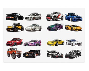 Car Sticker Sheets, Automotive Theme Sticker Pack - Etsy