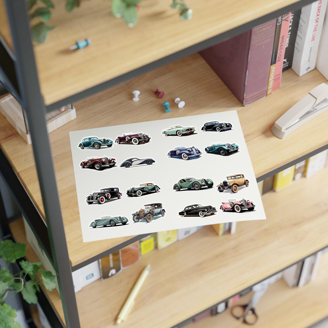 Classic Car Sticker Sheets, Automotive Theme Sticker Pack - Etsy