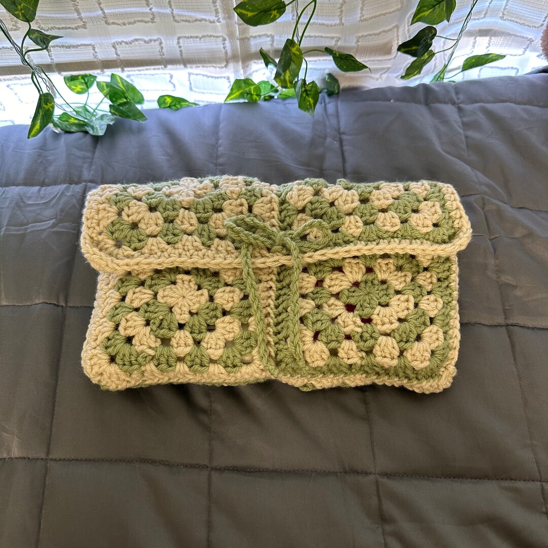 Personalized Crocheted Granny Square Book Cover - Etsy