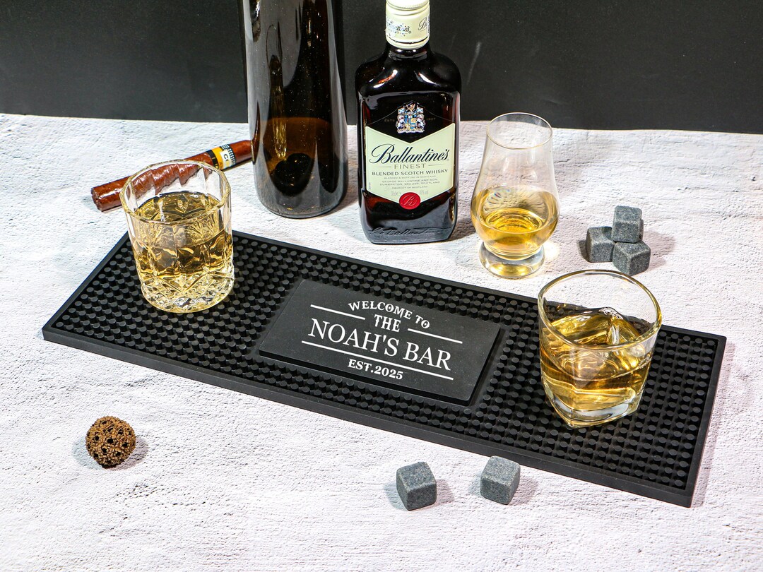 Personalized Bar Mat,custom Bar Mat With Bar Name & Year,home Bar ...