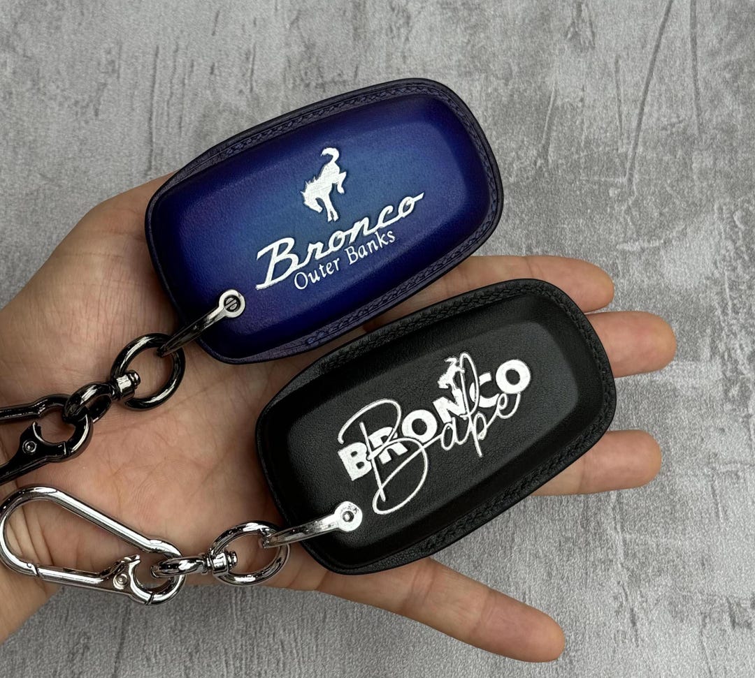 Custom Bronco Sport Leather Key Fob Cover for Bronco Babe, Badlands ...