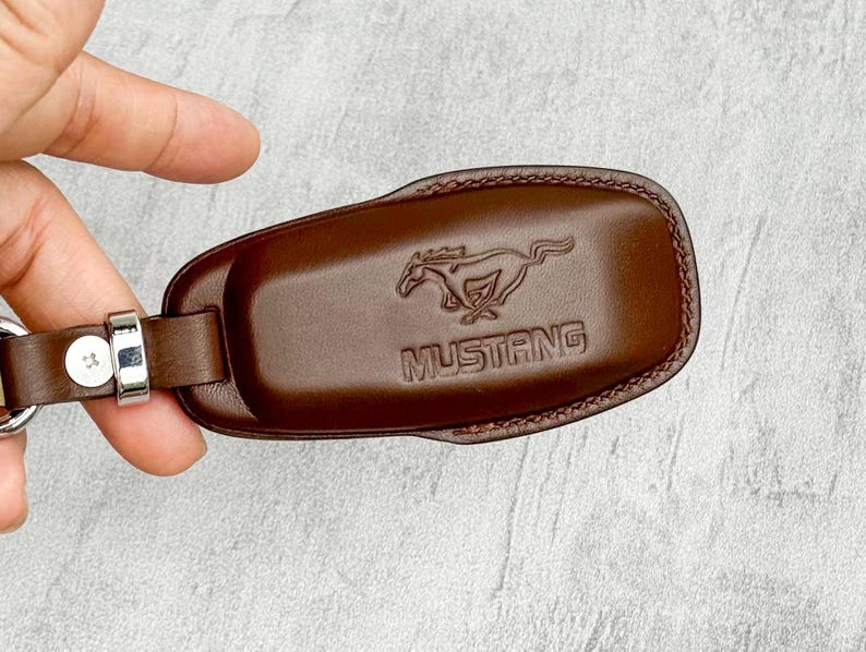 Leather Key Fob Cover Case for 2023-2024 Mustang Dark Horse, Mach-e ...
